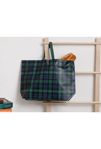 English Home Plaid Alışveriş Çantası 54,5X38 cm Yeşil English Home Plaid Alışveriş Çantası 54,5X38 cm Yeşil