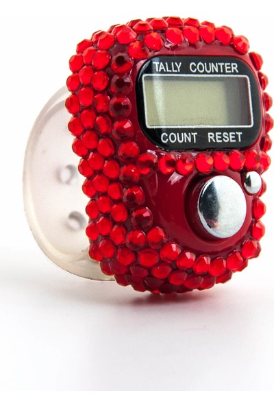 İhvan Taşlı Zikirmatik - Dijital Yüzük - Bordo Renk