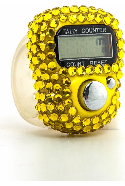 İhvan Taşlı Zikirmatik - Dijital Yüzük - Sarı Renk