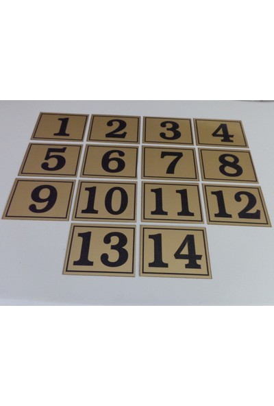 Gendec 6x8 cm Yapışkanlı No 1'den 14'e Raf, Posta Kutusu, Dolap, Ayakkabılık, Kapı Numarası Gendec 6x8 cm Yapışkanlı No 1'den 14'e Raf, Posta Kutusu, Dolap, Ayakkabılık, Kapı Numarası