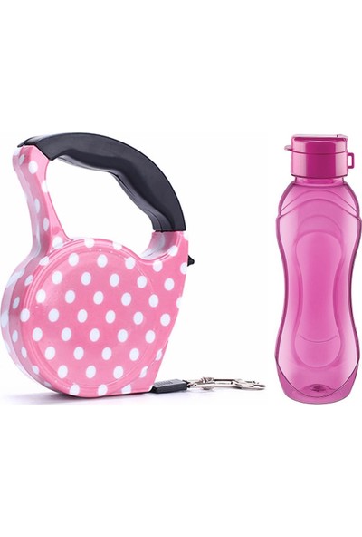 KaktüsKedi 5 Mt Makaralı Otomatik Köpek Tasması Matara Hediyeli 714216