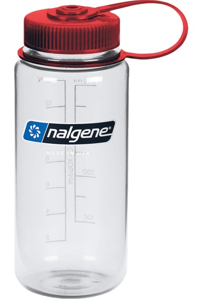Nalgene 16OZ Wm Clear / Red Cap Tritan Suluk Nalgene 16OZ Wm Clear / Red Cap Tritan Suluk