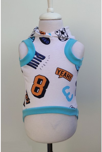 Pinkpati 300 Kolsuz Desenli Kapşonlu Sweat L-K-001