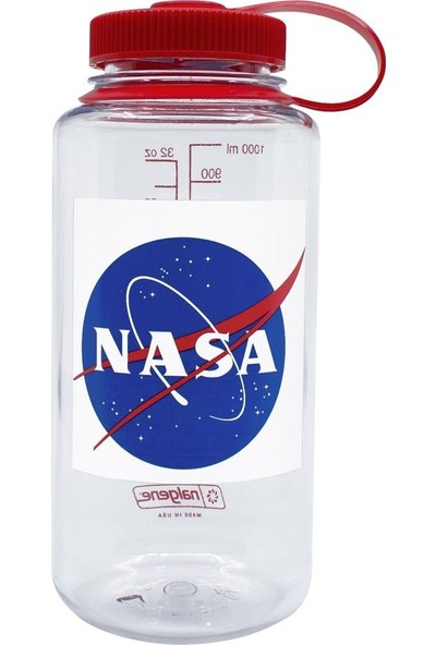 Nalgene 32OZ Wm Clr / Rd Cap Nasa Globe Limited Edition Tritan Suluk Nalgene 32OZ Wm Clr / Rd Cap Nasa Globe Limited Edition Tritan Suluk