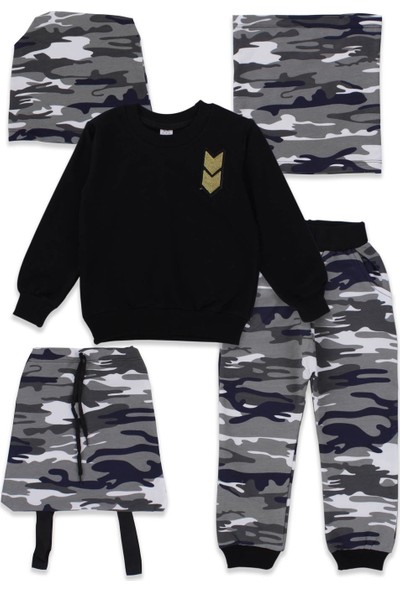 Enza Moda Gri Kamuflaj Erkek Çocuk Eşofman Takımı Enza Moda Gri Kamuflaj Erkek Çocuk Eşofman Takımı