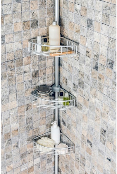 Primanova M-N40-30 Paloma Aluminyum Raflı Yaylı Banyo Köşe Seti Primanova M-N40-30 Paloma Aluminyum Raflı Yaylı Banyo Köşe Seti