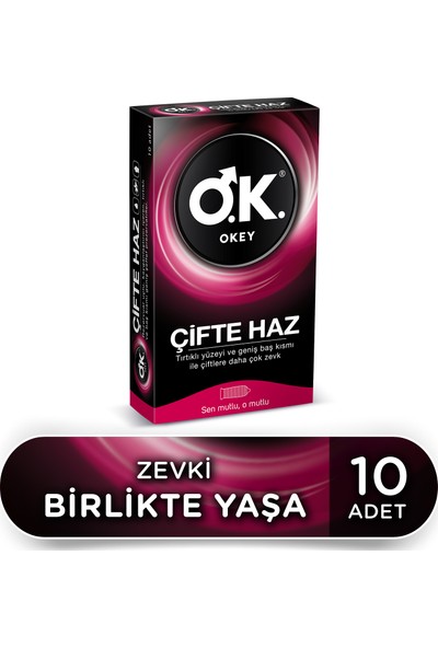 Okey Çifte Haz Prezervatif 10'lu