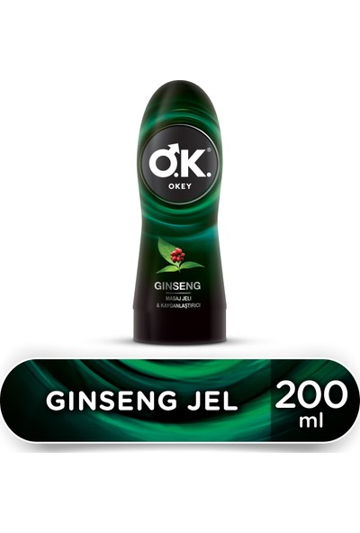 Okey Masaj Jeli & Kayganlaştırıcı Jel Ginseng 200 ml Okey Masaj Jeli & Kayganlaştırıcı Jel Ginseng 200 ml