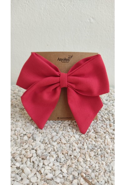 Asyakuş Collection Kadın Kırmızı Fiyonk Otomatik Toka