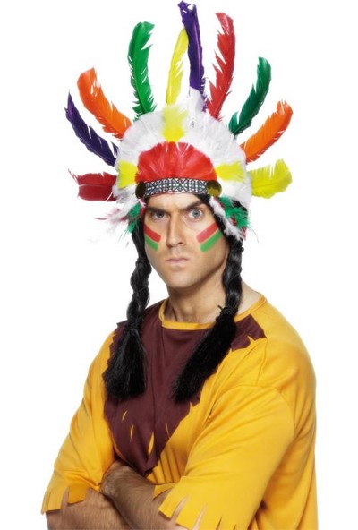 Fun World Kızılderili Başlığı Tüy Şapka