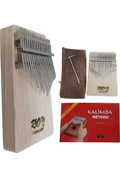 Rio Naturel 17 Tuş Kadife Taşıma Çantalı Kalimba ve Metot Rio Naturel 17 Tuş Kadife Taşıma Çantalı Kalimba ve Metot