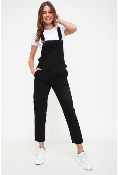 Pinkpark Pinkpark-Kadın Siyah Denim Bahçıvan Salopet SMD-XDF5854