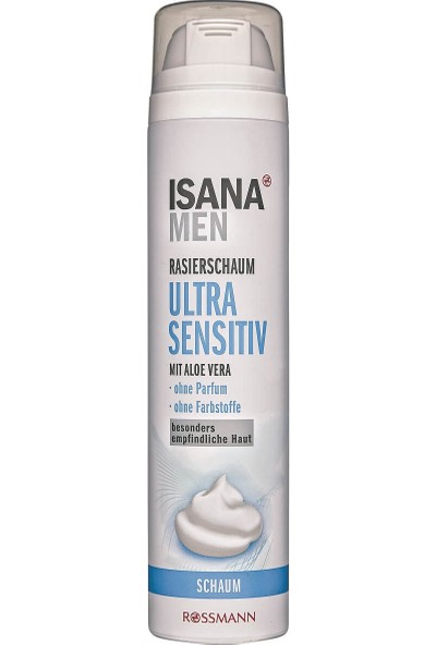 Isana Men Tıraş Köpüğü Ultra Sensitiv-Aloe Vera 300 ml Isana Men Tıraş Köpüğü Ultra Sensitiv-Aloe Vera 300 ml