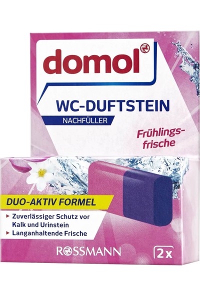 Domol WC Kokusu Blok 2 x 40 gr Yedek Bahar Ferahlığı