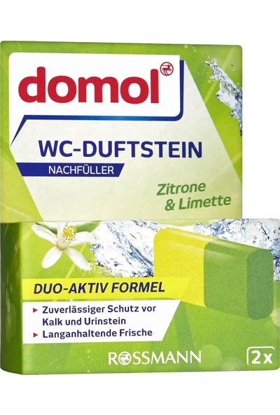 Domol WC Kokusu Blok 2 x 40 gr Yedek Limon