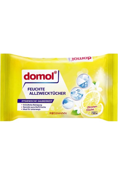 Domol 50'Li Limon Kokulu Genel Amaçlı Bez / Mendil