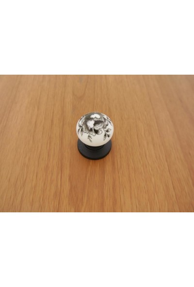 Azm Porselen Görünümlü Kulp Ezgi Mat Siyah Desenli Düğme Dolap Vestiyer Azm Porselen Görünümlü Kulp Ezgi Mat Siyah Desenli Düğme Dolap Vestiyer