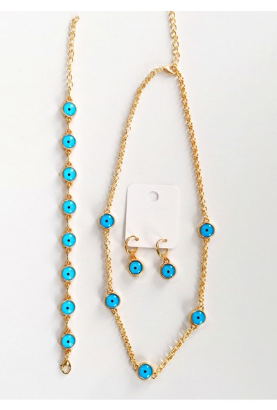 Mixperi Nazar Boncuklu Kolye Küpe ve Bileklik Seti