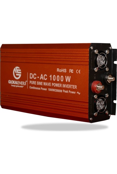 Glokal Enerji 1000 W Tam Sinüs İnverter 30 x 22 x 8 cm