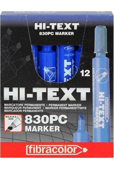 Hi-Text 830PC Kesik Uç Koli Kalemi 12'li Hi-Text 830PC Kesik Uç Koli Kalemi 12'li