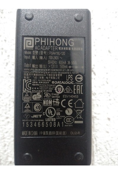 Phihong 12V 1.5A Dc Pedal Adaptör