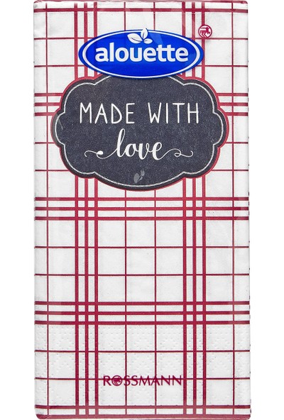 Alouette Peçete Kırmızı Karo Desenli 16'lı