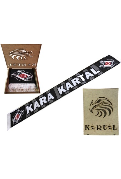 Beşiktaş Kara Kartal Dokuma Kaşkol Atkı Kartal Ahşap Kutulu Beşiktaş Kara Kartal Dokuma Kaşkol Atkı Kartal Ahşap Kutulu