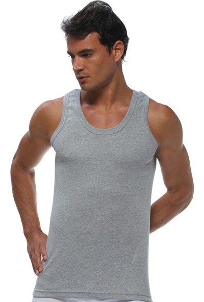 Gümüş İç Giyim Gümüş 4004 Erkek Ribana Atlet (Siyah-Gri)