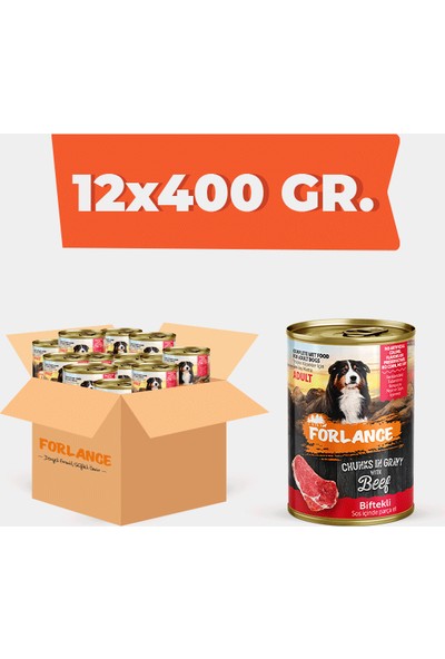 Forlance Yetişkin Köpekler Için Biftekli Tam Yaş Mama 400GR 12 Adet Forlance Yetişkin Köpekler Için Biftekli Tam Yaş Mama 400GR 12 Adet