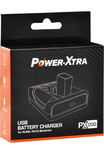 Power-Xtra Pil Şarj Cihazı PX200 Ni-Mh-Ni-Cd AA-AAA-9V