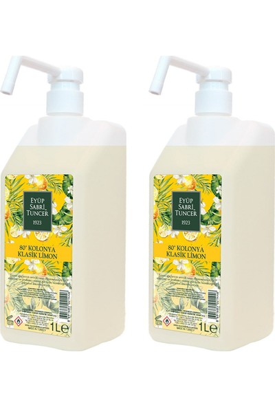 Eyüp Sabri Tuncer Klasik Limon Kolonyası Sprey Başlıklı 1 Lt 2 Adet Eyüp Sabri Tuncer Klasik Limon Kolonyası Sprey Başlıklı 1 Lt 2 Adet