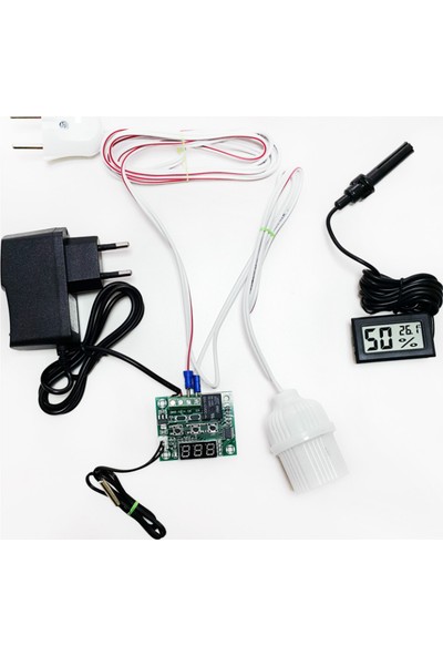 Multiteknik Hazır Kurulu Kuluçka Termostatı ve Isı Nem Ölçer Ayarları Yapılmış Kullanıma Hazır