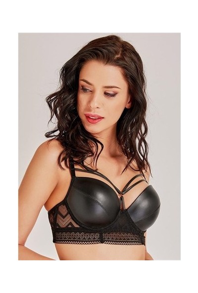 Magic Form 4748 Deri Zigzag Dantelli Sütyen - Siyah Magic Form 4748 Deri Zigzag Dantelli Sütyen - Siyah