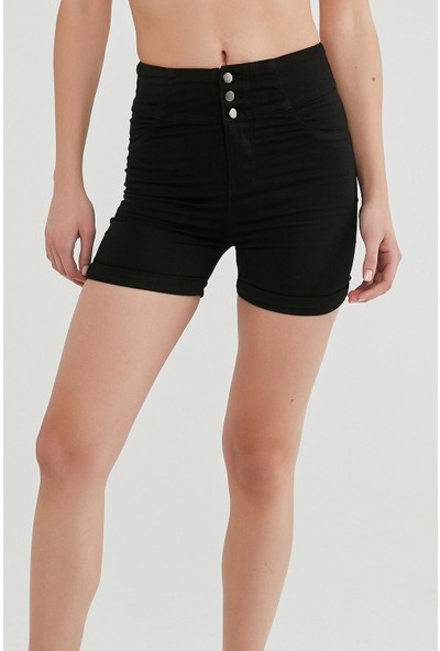 Penti Siyah Midi Push Up Short Penti Siyah Midi Push Up Short