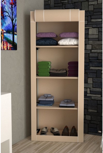 Berrado Plastik Borulu Çok Amaçlı 4 Raflı Bez Dolap Berrado Plastik Borulu Çok Amaçlı 4 Raflı Bez Dolap