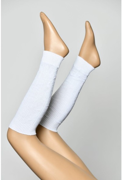 Lateks Desenli Orlon Kadın Tozluk - Beyaz