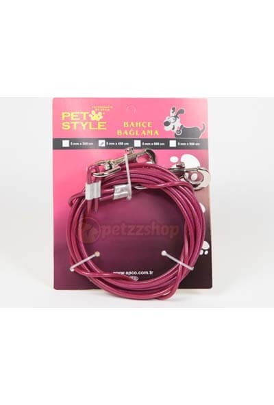 Pet Style Çelik Köpek Bahçe Bağlama Halatı 5X450 cm