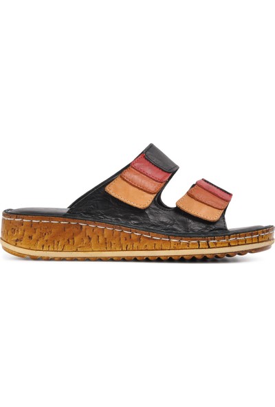 Castle Black 21315 Siyah Deri Kadın Terlik