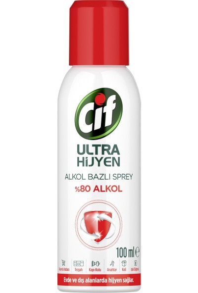Cif Ultra Hijyen Alkol Bazlı Sprey 100 ml 6'lı Set Cif Ultra Hijyen Alkol Bazlı Sprey 100 ml 6'lı Set