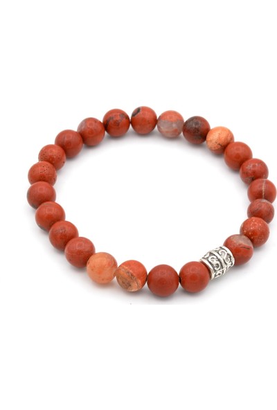 Murty99 Hakiki Doğal Kırmızı Jasper Taşı Bileklik Doğal Taş