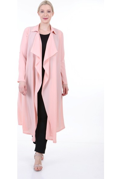 Disentis Modest Şal Yaka Kolu Geriye Katlamalı Kuşaklı Somon Rengi Astarsız Ceket Disentis Modest Şal Yaka Kolu Geriye Katlamalı Kuşaklı Somon Rengi Astarsız Ceket