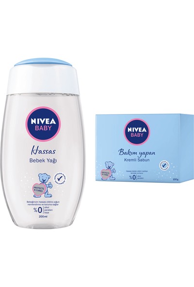 Nivea Baby Hassas Bebek Yağı 200 ml + Nivea Baby Kremli Sabun 100 gr Nivea Baby Hassas Bebek Yağı 200 ml + Nivea Baby Kremli Sabun 100 gr