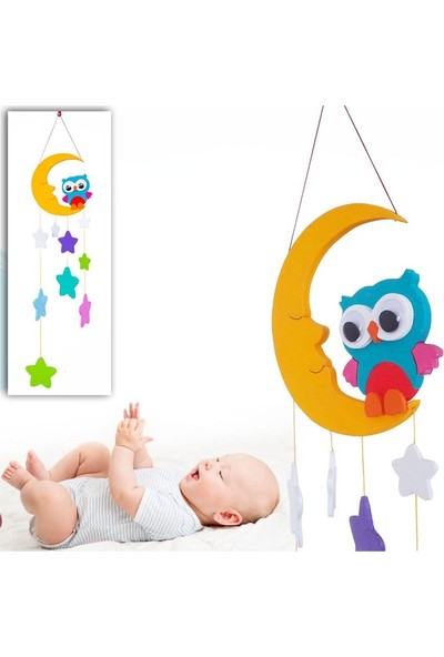 Ingodı Aydede ve Baykuş Ahşap Dönence Bebek Beşik Oyuncağı