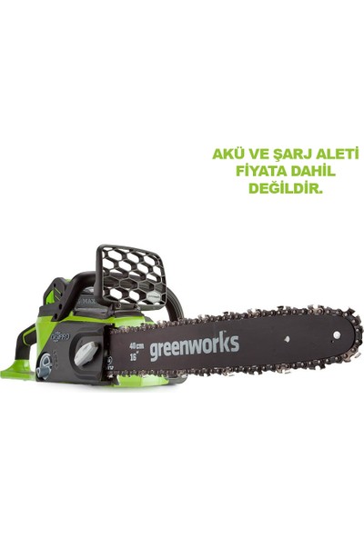 Greenworks 20077 40 V Akülü Testere - Akü ve Şarj Aleti Dahil Değil Greenworks 20077 40 V Akülü Testere - Akü ve Şarj Aleti Dahil Değil