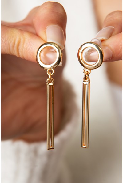 Elika Bijoux Kadın Halka Detaylı Bar Model Küpe