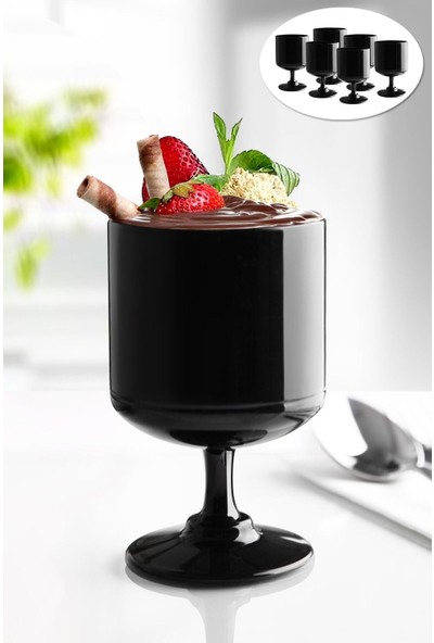 Supply Home 6'lı Mika Magnolia Magnolya Puding Kasesi Siyah Supply Home 6'lı Mika Magnolia Magnolya Puding Kasesi Siyah