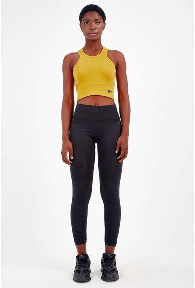 Maraton Altın Sarı Kadın Sırt Detaylı Gym Bra Sporcu Sütyeni