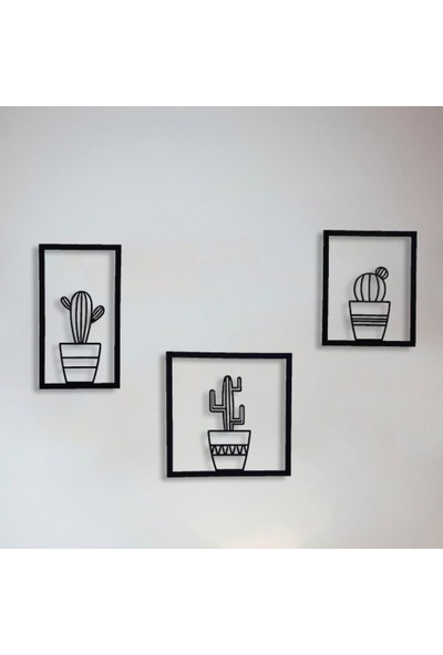 Thorqtech Üçlü Kaktüs Set Dekoratif Metal Duvar Tablosu Thorqtech Üçlü Kaktüs Set Dekoratif Metal Duvar Tablosu