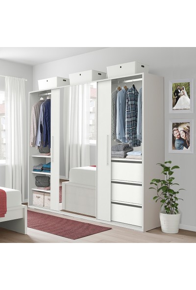 Dekorex SRG-208-3-BEYAZ-SÜRGÜ Üç Çekmeceli Aynalı Gardırop Dekorex SRG-208-3-BEYAZ-SÜRGÜ Üç Çekmeceli Aynalı Gardırop