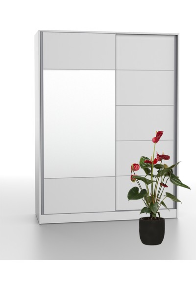 Dekorex SRG-106-BEYAZ -Sürgü Kapaklı Aynalı Eko Gardırop Dekorex SRG-106-BEYAZ -Sürgü Kapaklı Aynalı Eko Gardırop